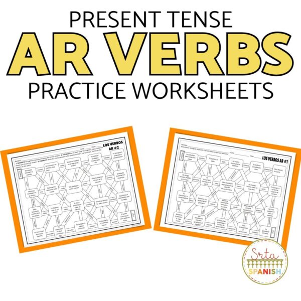 Spanish Regular Present Tense AR Verbs Conjugation Worksheet - Srta Spanish