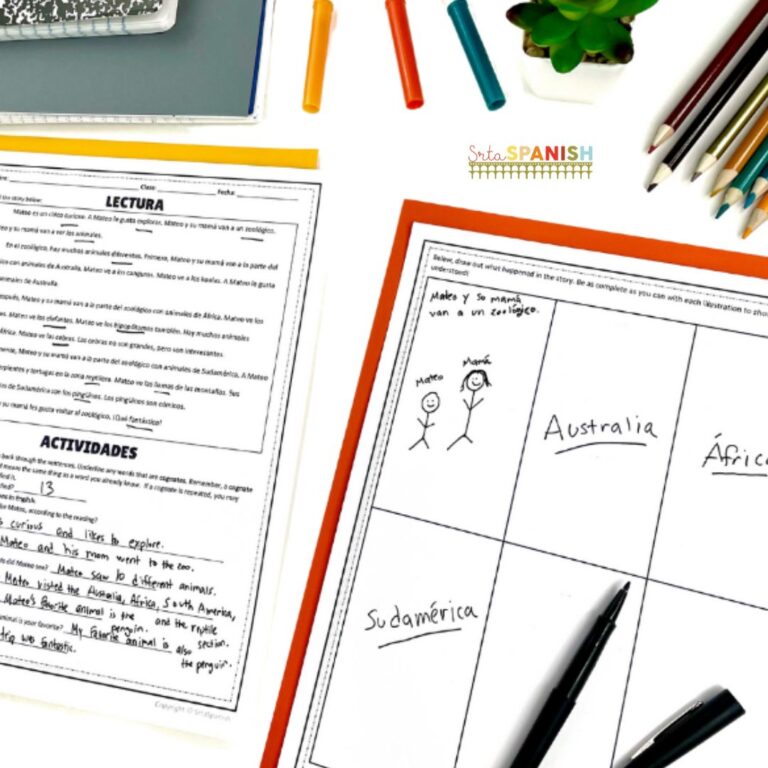 Spanish Cognates Worksheet & Reading Activities - Srta Spanish