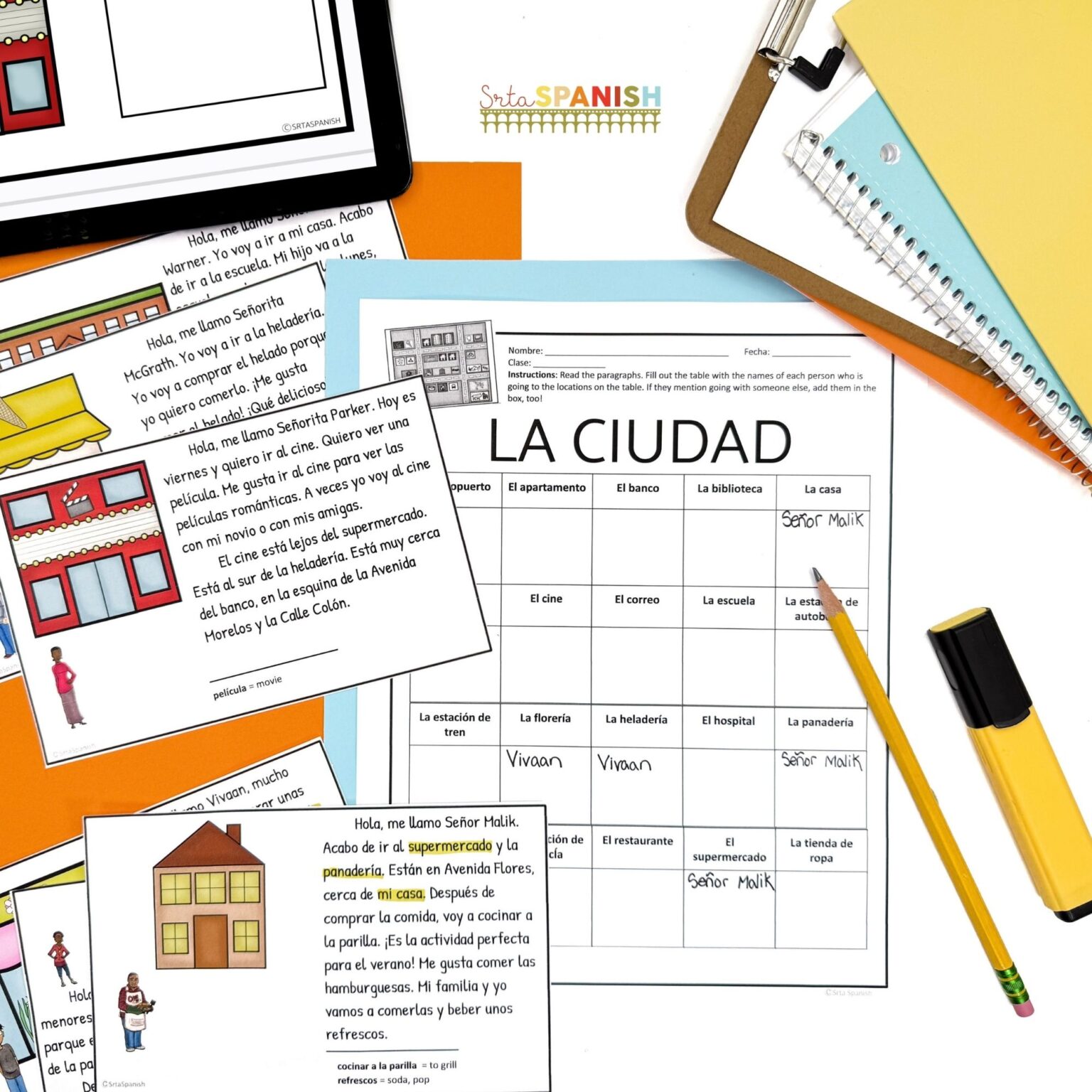 Beginner Spanish Reading Comprehension Passages - Srta Spanish