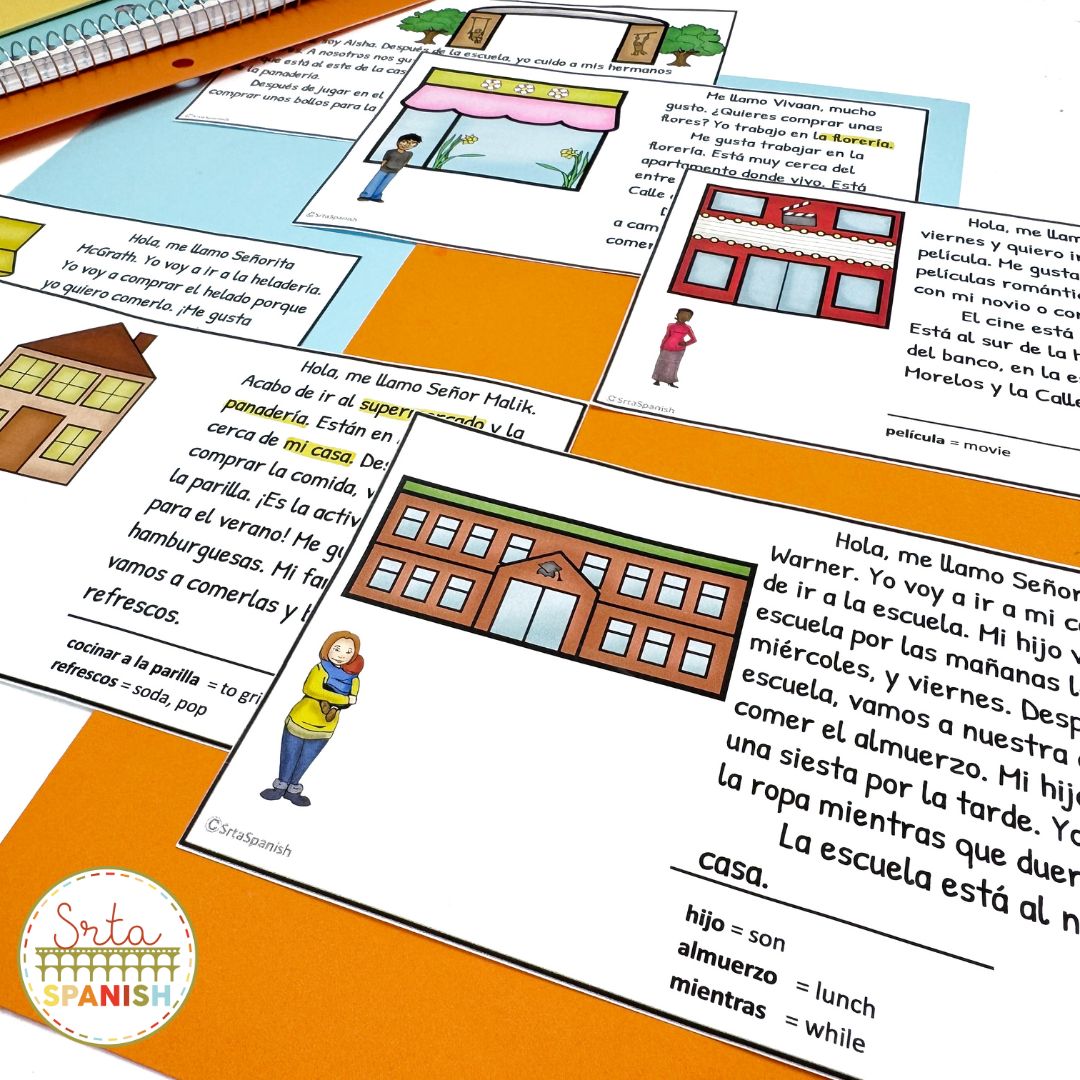 Places in the City in Spanish Reading Activities - Srta Spanish