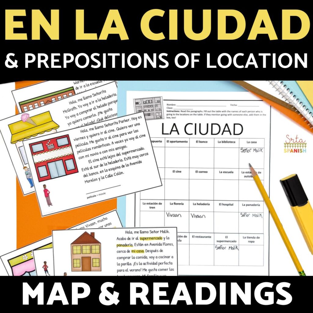 Places in the City in Spanish Reading Activities - Srta Spanish