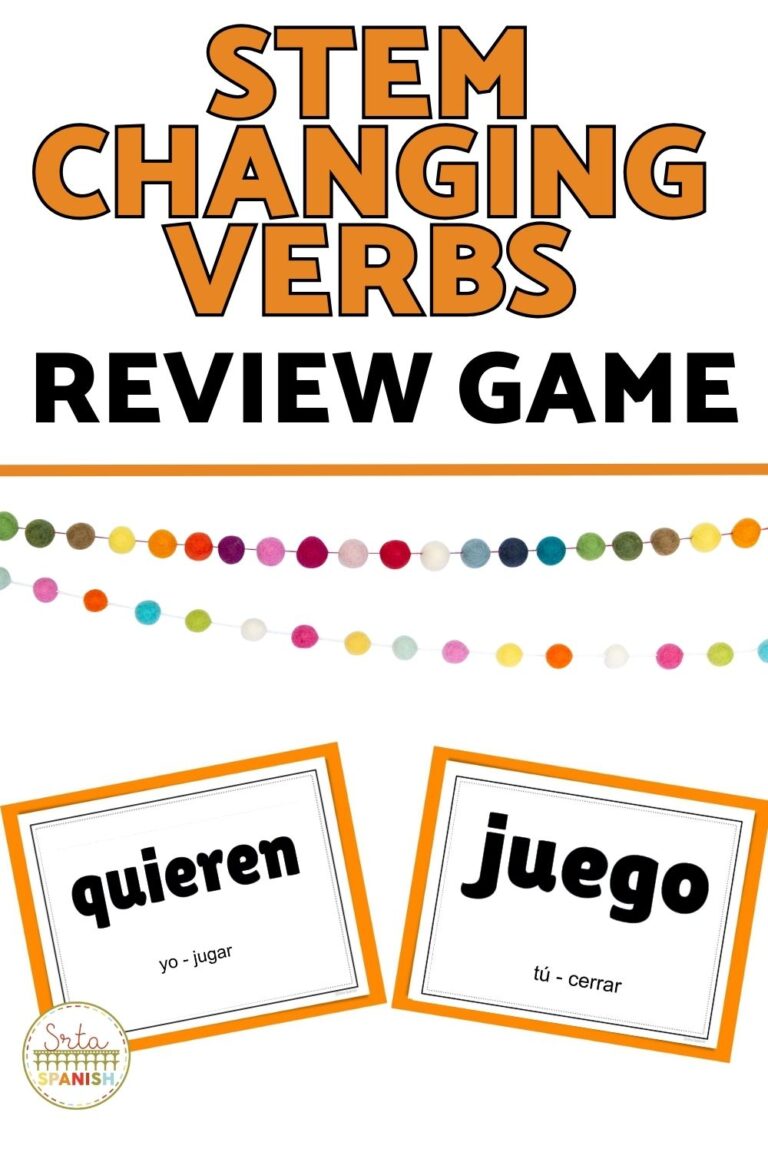 Stem Changing Verbs Spanish Review Game - Srta Spanish