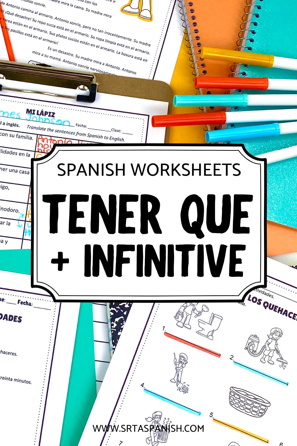 Tener Que + Infinitive Practice for Spanish Class - Srta Spanish