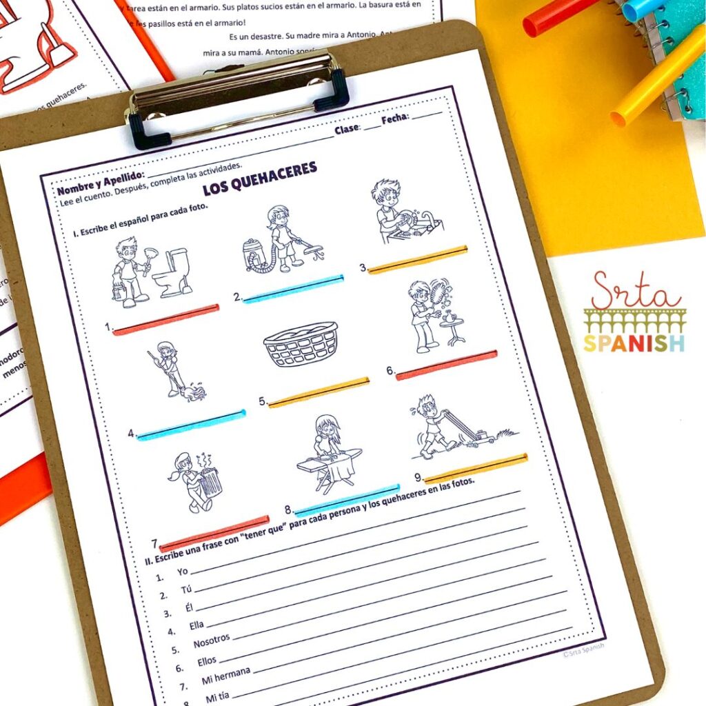 Tener Que + Infinitive Practice for Spanish Class - Srta Spanish