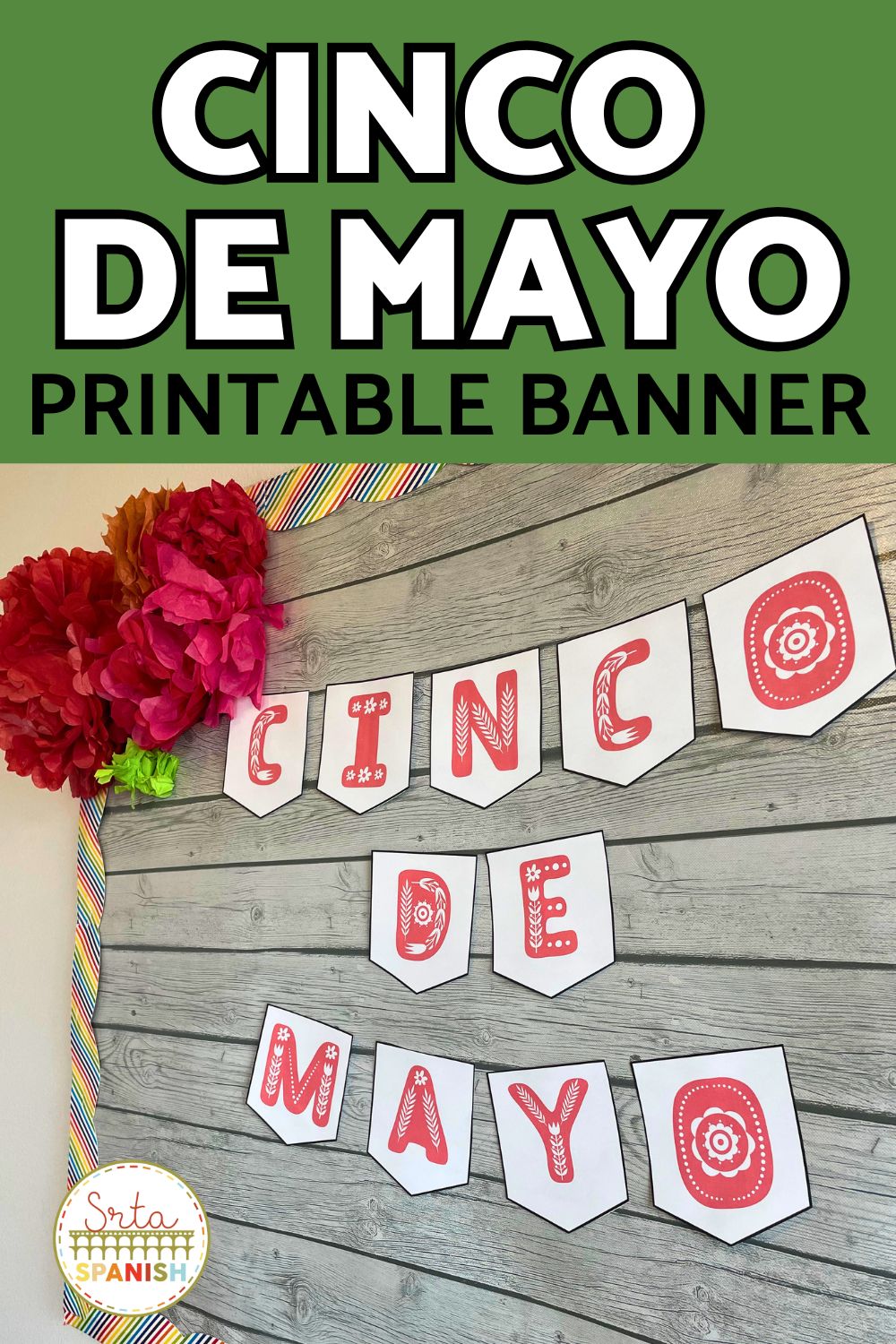 Free Cinco de Mayo Printable PDF Banner - Srta Spanish
